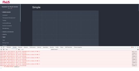 Examples Broken Pixi Not Loading Issue Pixijs Examples Github