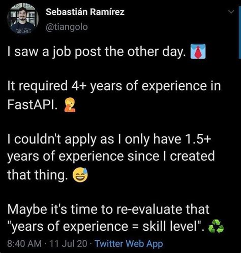 From The Creator Of Fastapi You Gotta Love Hiring Managers Who Just