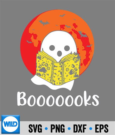 Reading Book Svg Halloween Booooks Ghost Reading Boo Read Books