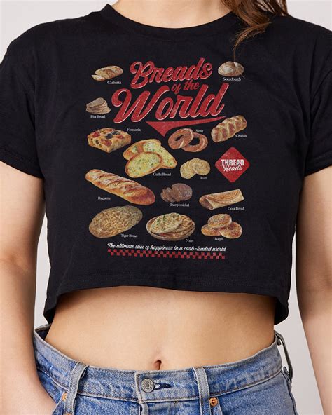 Breads Of The World Crop Tee Funny Crop Tee