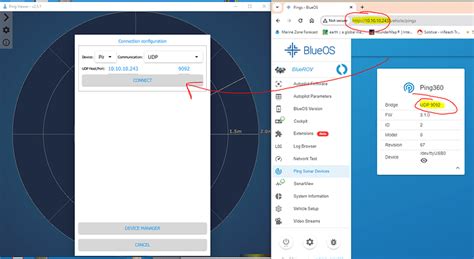 ping 360 and sonarview connection issue ping sonar devices blue