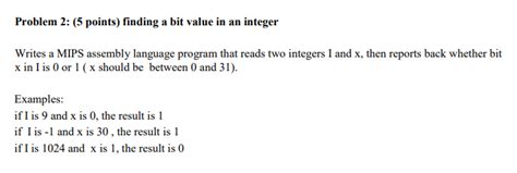 Solved Problem 2 5 Points Finding A Bit Value In An Chegg Com