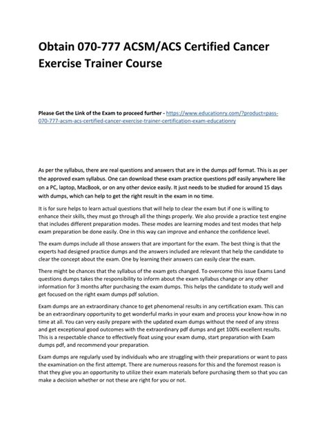 Ppt Acsm Acs Certified Cancer Exercise Trainer Powerpoint
