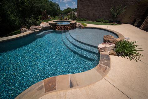 Blue Granite Pebble Sheen Tropical Pool Dallas By Allison