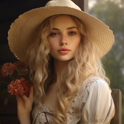 Premium Photo Photo Young Woman With Long Brown Hair Generated By Ai