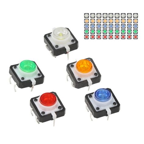 Botón De Interruptor Táctil Mini Pulsador Momentáneo Lámpara Led Dc 12v