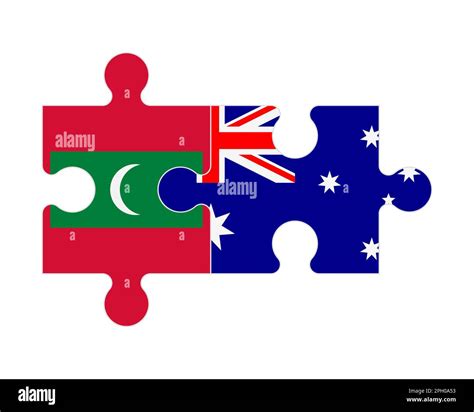 Connected Puzzle Of Flags Of Maldives And Australia Vector Stock
