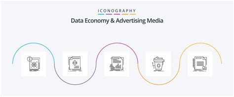 Data Economy And Advertising Media Line 5 Icon Pack Including Coffee
