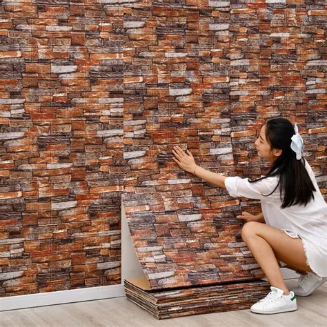 Ready Stock3d Wall Sticker Self Adhesive Brick Decoration Home Decor