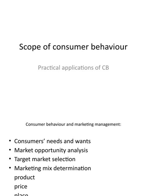 Scope Of Consumer Behaviour Pdf Consumer Behaviour Marketing