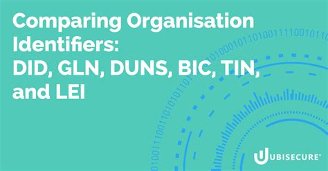 Comparing Organisation Identifiers Did Gln Duns Bic Tin And Lei