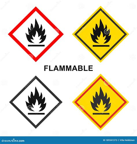 Flammable Packaging Icon Flame Fire Logo Symbol Warning Danger Sign