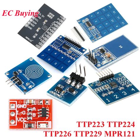 아두이노용 정전식 터치 센서 모듈 Ttp223 Ttp224 Ttp226 Ttp229 Mpr121 V12 디지털 스위치
