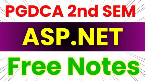 📚pgdca 2nd Sem Asp Dot Net Notes Free In Hindi Exam Dca Pgdca Youtube