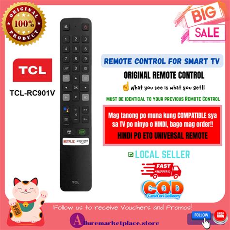 Rc901v Fmr6 Tcl Tv Remote Control For Android Tv For Tcl Smart Tv