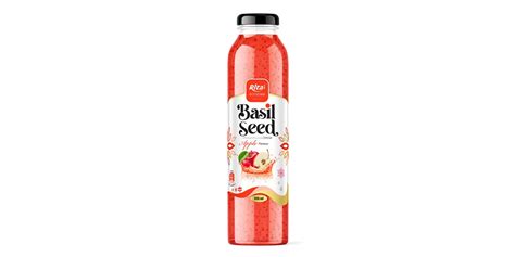 Chia And Basil Seeds Basil Seed With Apple Flavor 300ml Glass Bottle