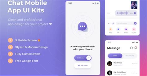 Chat Mobile App Ui Kits Ux And Ui Kits Ft Chat And Mobile Envato