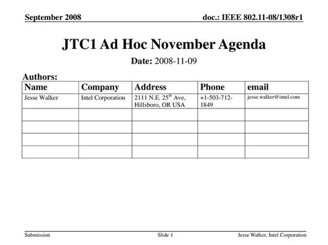 Jtc1 Ad Hoc November Agenda Ppt Download