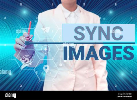 Text Sign Showing Sync Images Conceptual Photo Making Photos Identical In All Devices