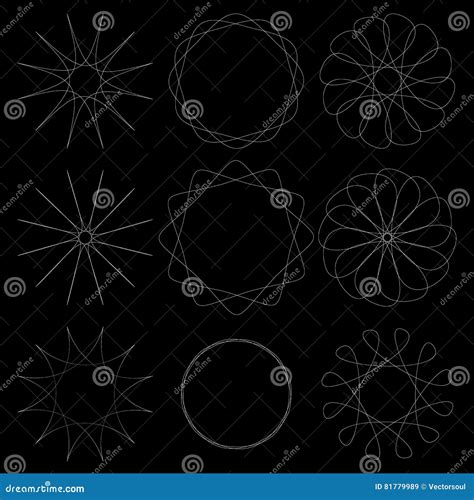 Abstract Circular Element Radial Lines Shape Geometric Element Stock Vector Illustration Of