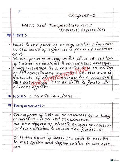 Neb Class 11 Heat And Thermodynamics Handwritten Notes Pdf Pdf