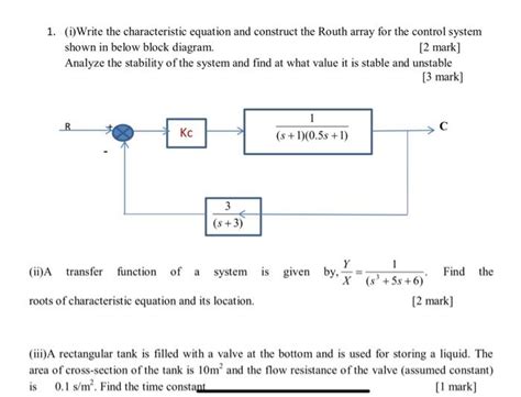 solved 1 i write the characteristic equation and construct