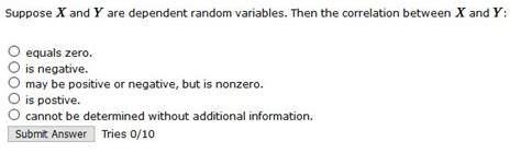 Solved Suppose X And Y Are Dependent Random Variables Then