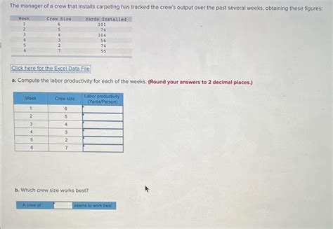 solved click here for the excel data file a compute the