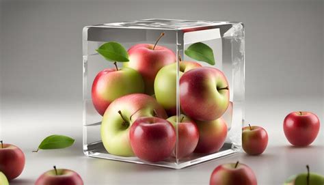 Premium Photo A Glass Container With A Bunch Of Apples In It