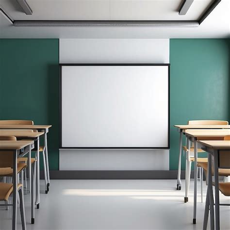 Premium Photo Digital Classroom Board Mockup Blank White Screen For Education