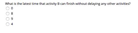 solved consider the following project activity