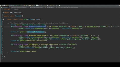 Java8 Find Last Duplicate Character Of Given String Using Java 8 Youtube