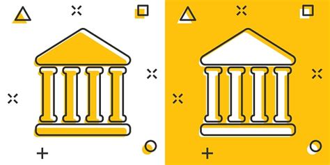 Icône De Construction De Banque Dans Un Style Comique Pictogramme