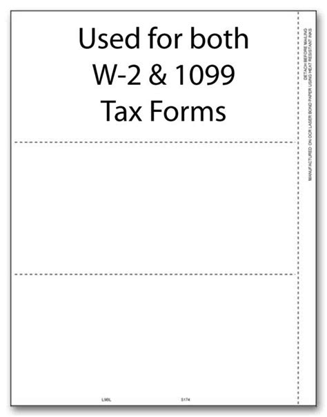 Tf5174 3 Up W 2 Blank Laser Tax Form Without Backer Instructions