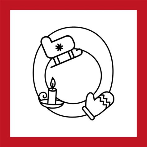 크리스마스 알파벳 색칠 프리미엄 벡터