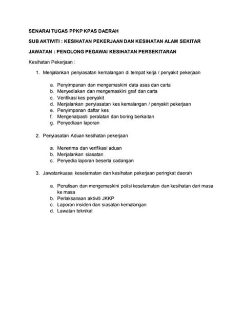 Senarai Tugas Ppkp Kpas Daerah Pdf