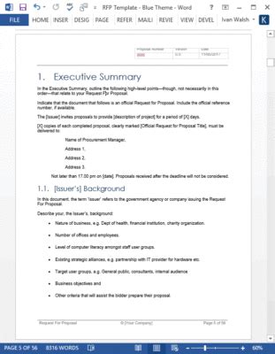 Request For Proposal Rfp Templates Ms Office Templates With Ai Prompts