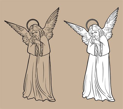 Guardian Angel Drawings Black And White