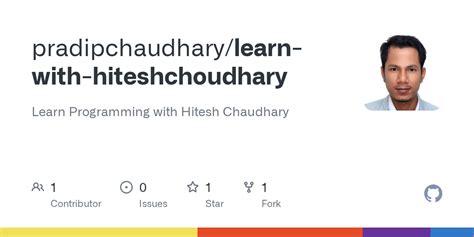 Github Pradipchaudharylearn With Hiteshchoudhary Learn Programming With Hitesh Chaudhary