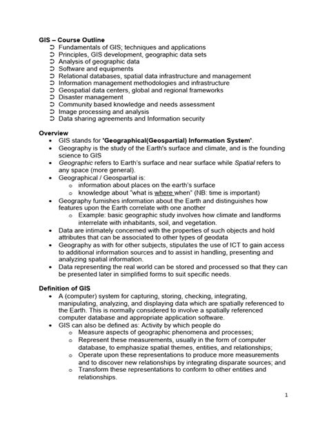 gis lecture notes 1 pdf geographic information system image