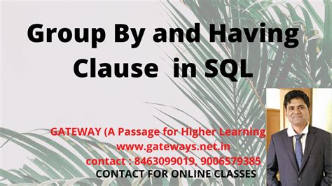 Having Clause In Sql Having And Group By Clause Youtube