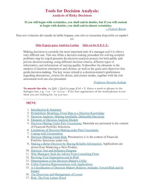Pdf Tools For Decision Analysis €¦ · 3 Decision