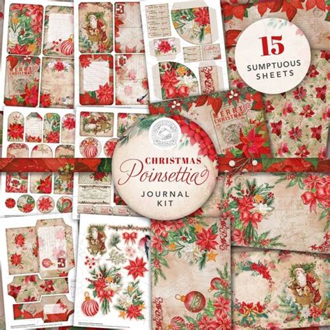 Old Christmas Junk Journal Kit Digital Download Printable Etsy