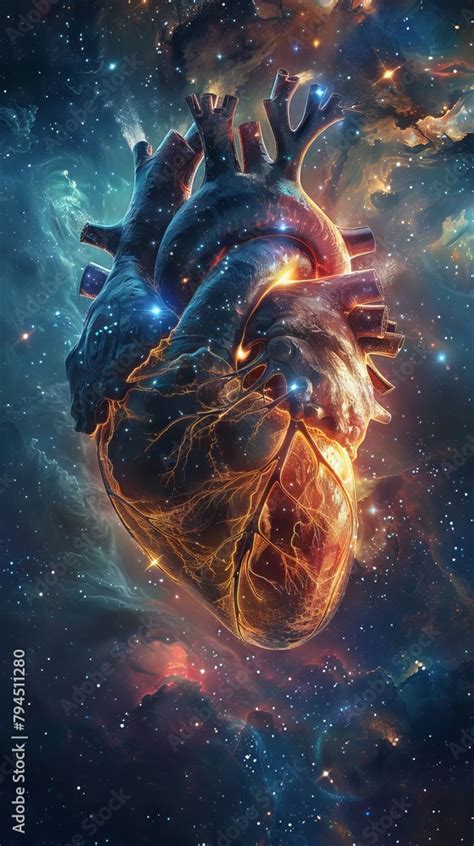 Realistic Depiction Of A Beating Heart With Electrical Impulses Traveling Through The Cardiac