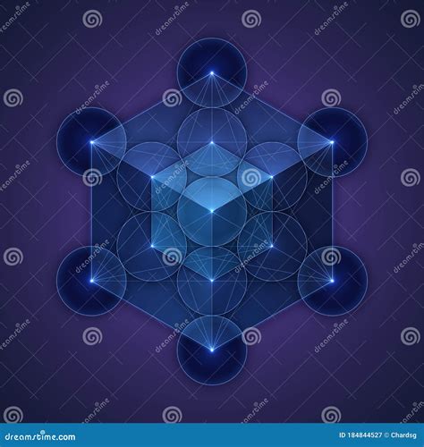 Metatron Cube Sacred Geometry Symbol Vector Illustration Stock Vector