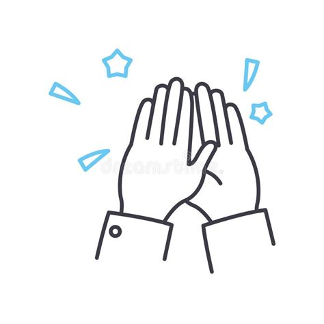 Clap Line Icon Outline Symbol Vector Illustration Concept Sign Stock