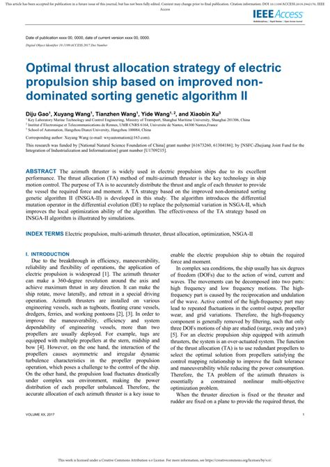 pdf optimal thrust allocation strategy of electric propulsion ship
