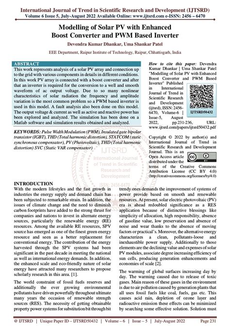 Modelling Of Solar Pv With Enhanced Boost Converter And Pwm Based Inverter Pdf