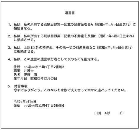 自筆で作成する遺言書の書き方をわかりやすく解説！例文も複数紹介 弁護士伊藤清 相続専門サイト