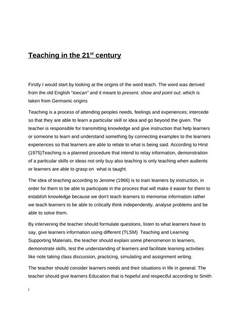 Pdf Teaching In The 21 St Century
